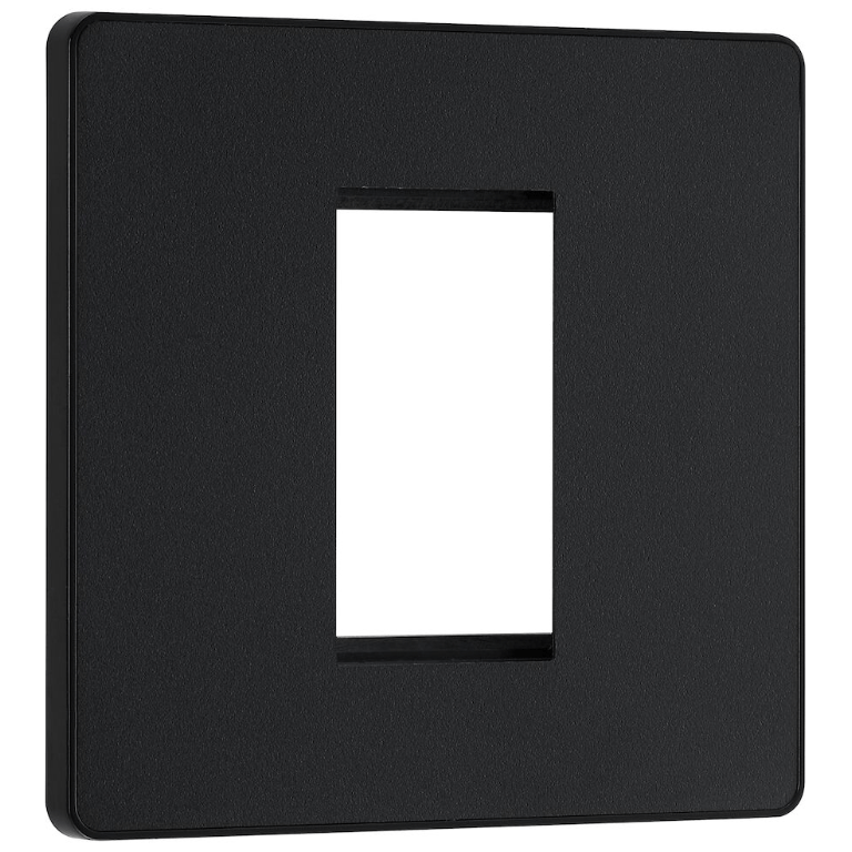 BG Evolve Matt Black Grid 1 Gang Euro Module Front Plate - PCDMBEMS1B ...
