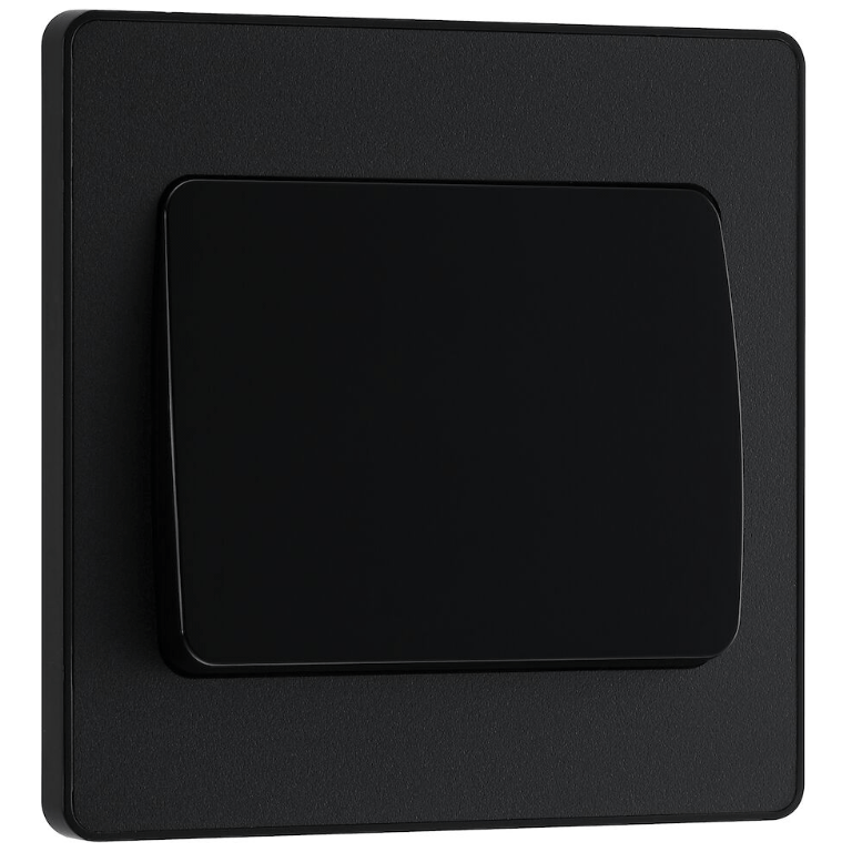 BG Evolve Matt Black Single Light Switch 20A 16AX 2 Way Wide Rocker ...