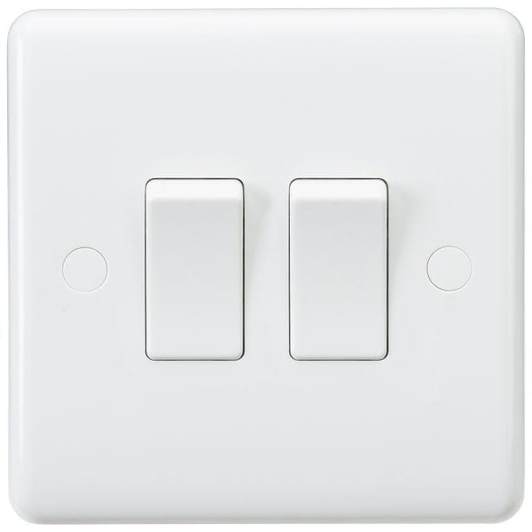 Knightsbridge Curved Edge 10AX 2G 2-Way Switch - White - CU3000 ...