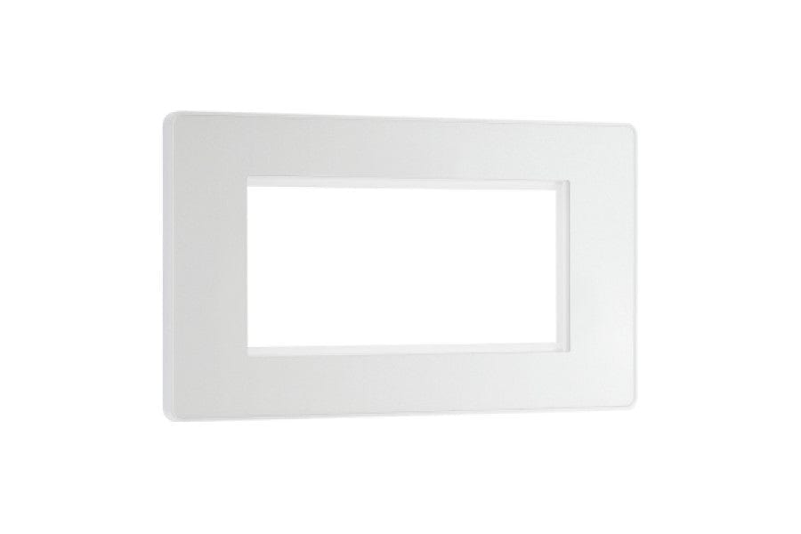 BG Evolve Pearl White Grid 4 Gang Euro Module Front Plate - PCDCLEMR4W ...