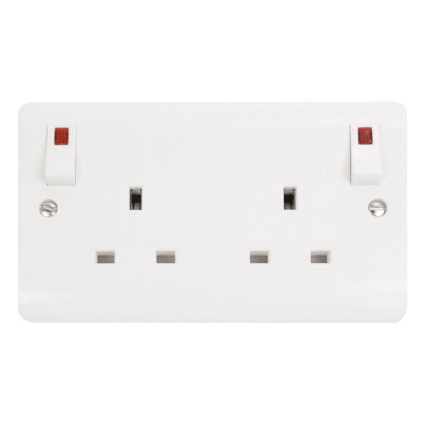 Click Scolmore Mode 13A 2 Gang Outboard Plug Socket White - CMA840 ...