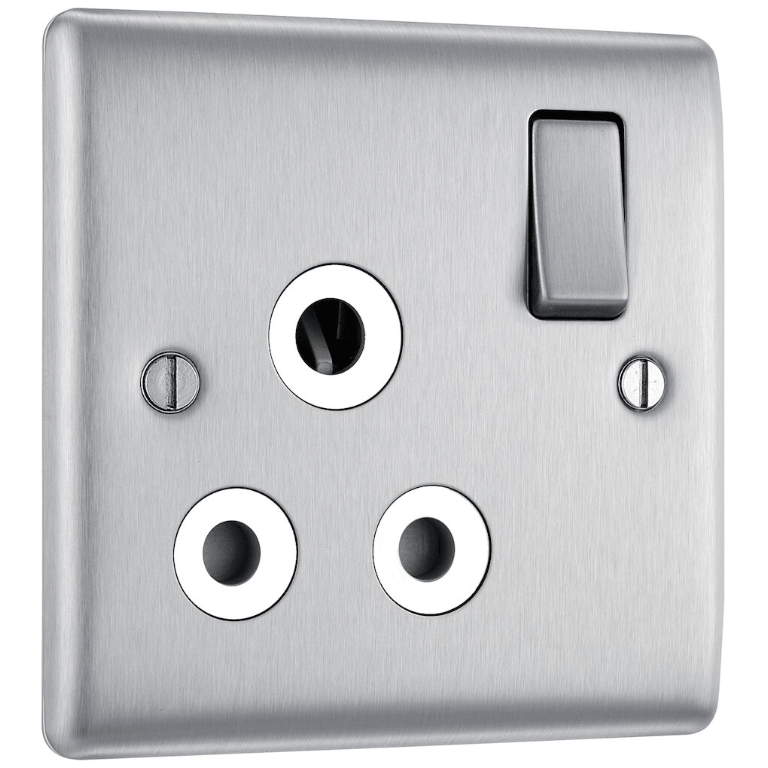 BG Nexus Metal Brushed Steel Wh 15A, 1G Sw Skt - NBS99W – ledbulbs.co.uk