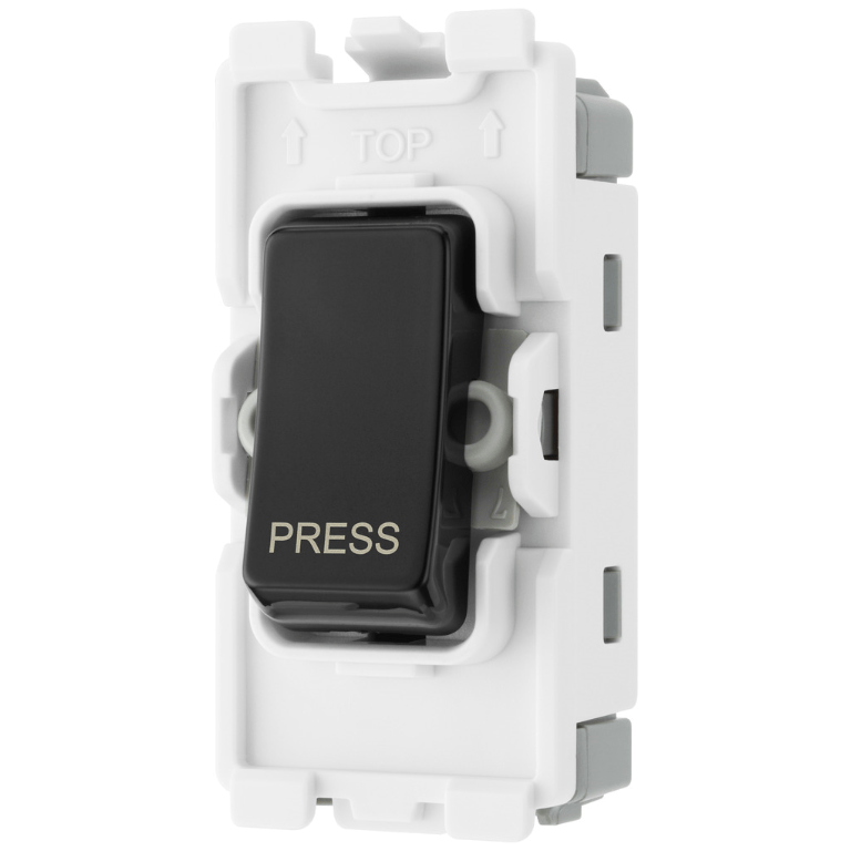 BG Evolve Grid 20AX Single Pole 2-Way Retractive Switch (PRESS) - Blac ...