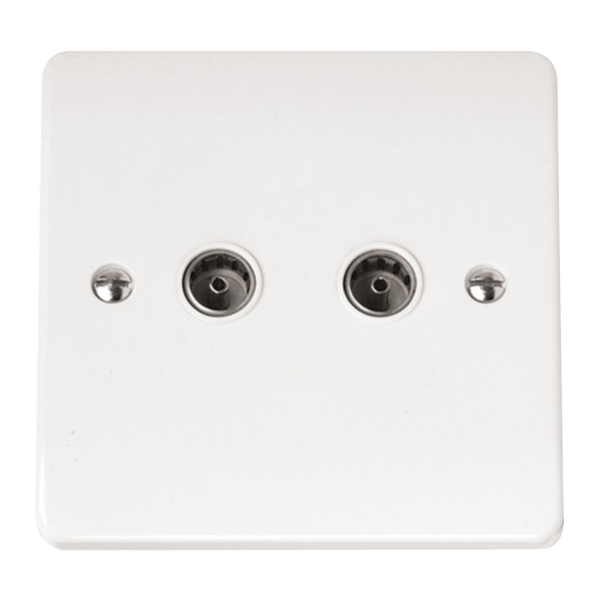 Click Scolmore Mode 1 Gang Coaxel Twin Socket Outlit Polar White - CMA ...