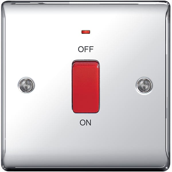 BG Nexus Metal Polished Chrome Double Cooker Switch with Power Indicat ...