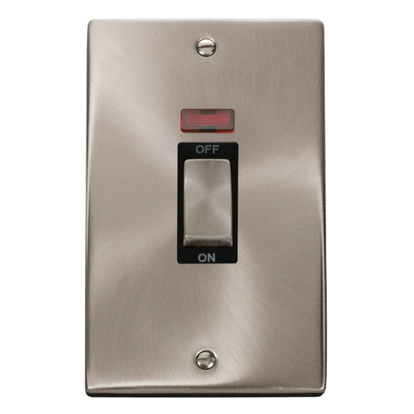 Click Scolmore Deco Ingot 2 Gang 45A 2 Pole Neon Switch - VPSC503BK ...