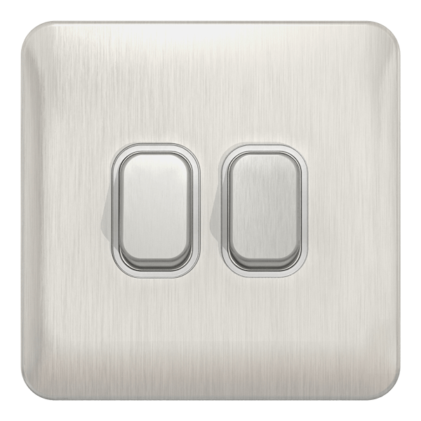 Schneider LSD 10AX 2G 2W Switch White Insert - Stainless Steel - GGBL1 ...