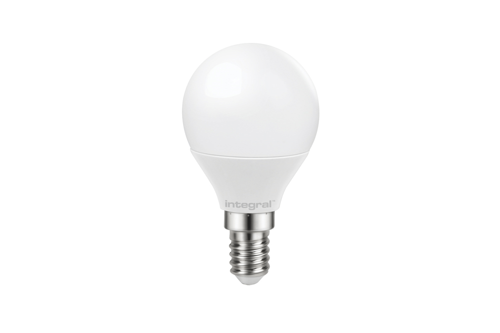 Integral 4.9W LED SES/E14 Golf Ball Warm White 240° Dimmable Frosted ...