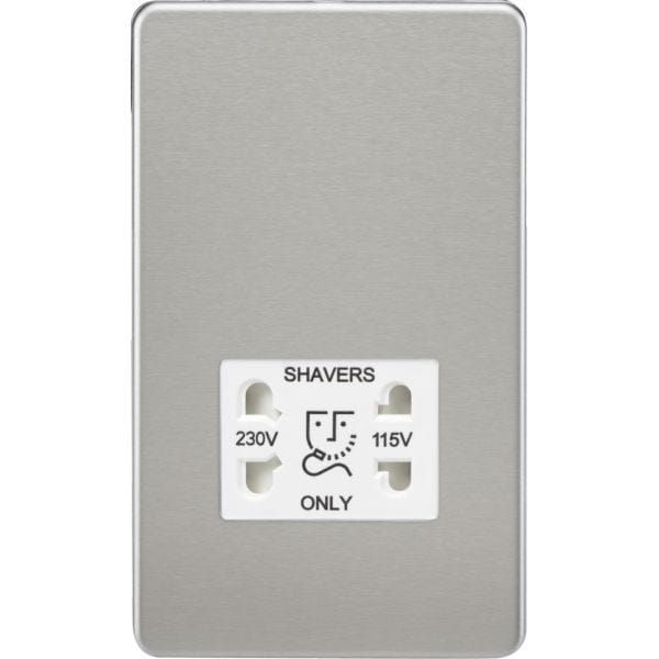 Knightsbridge Screwless 115V/230V Dual Voltage Shaver Socket - Brushed ...