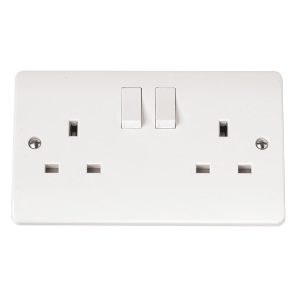 Click Scolmore Mode 13A 2 Gang Double Pole Plug Socket Polar White - C ...