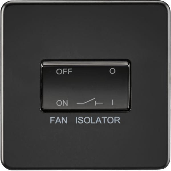 Knightsbridge Screwless 10AX 3 pole Fan Isolator Switch - Matt Black ...