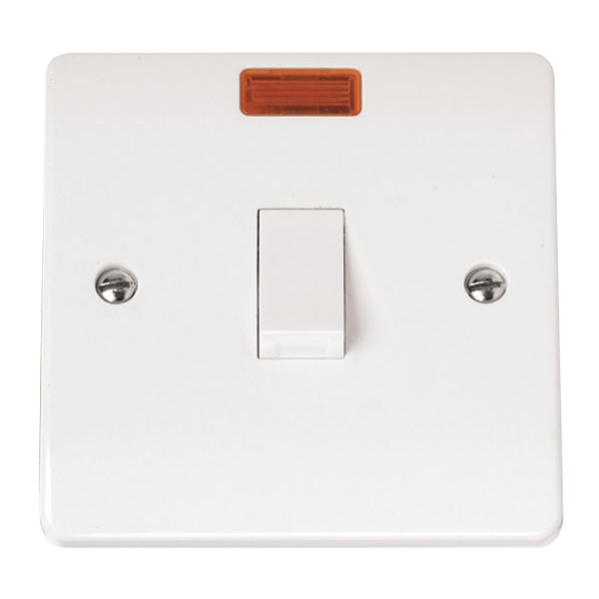 Click Scolmore Mode 20A 1 Gang Double Pole Rocker Switch Polar White W ...